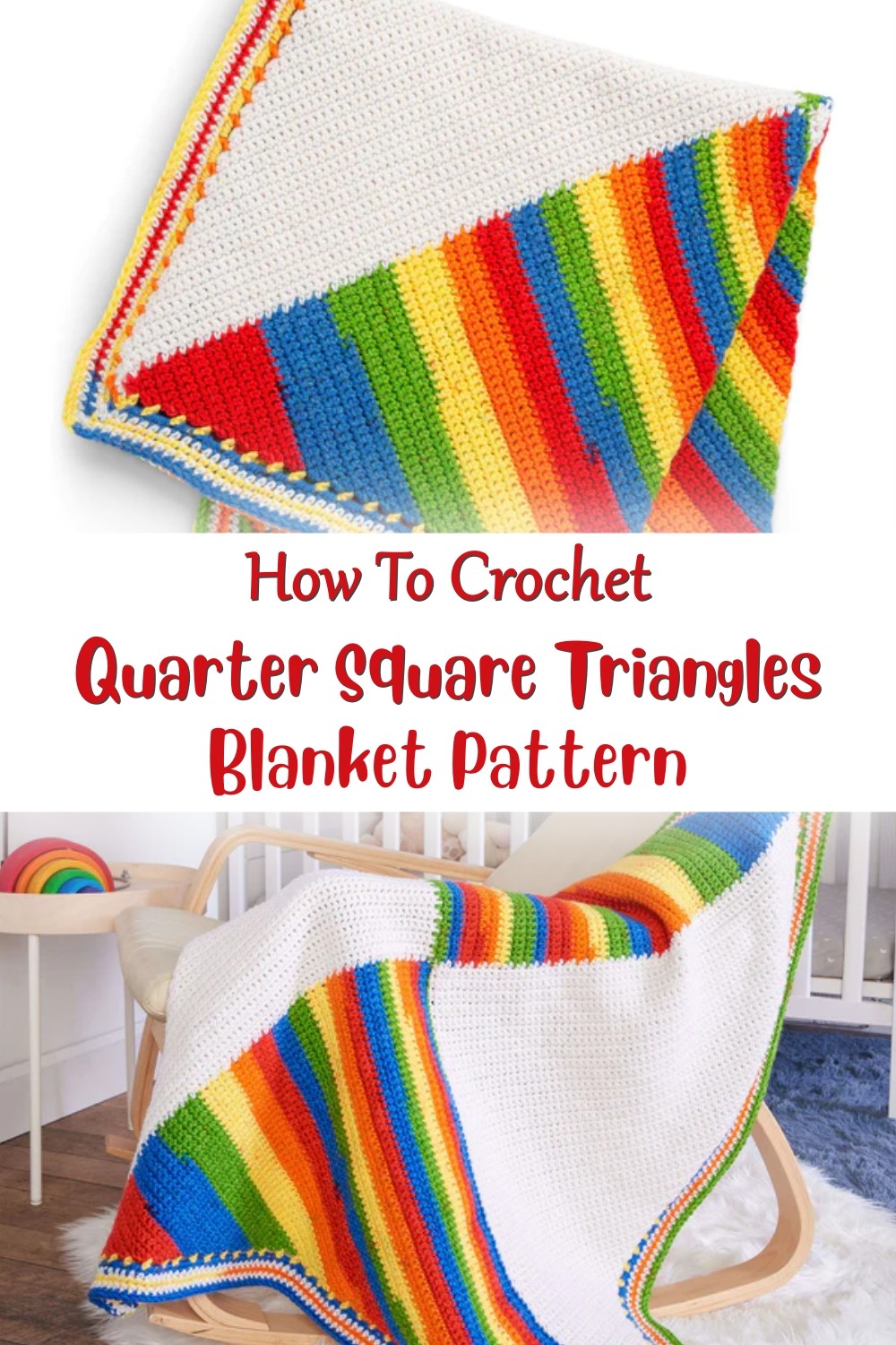 8 Free Crochet Triangles Blanket Patterns Made In Different Colors ...