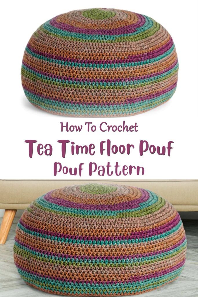 8 Free Crochet Floor Pouf Patterns For Softest Seating furniture – DIY ...
